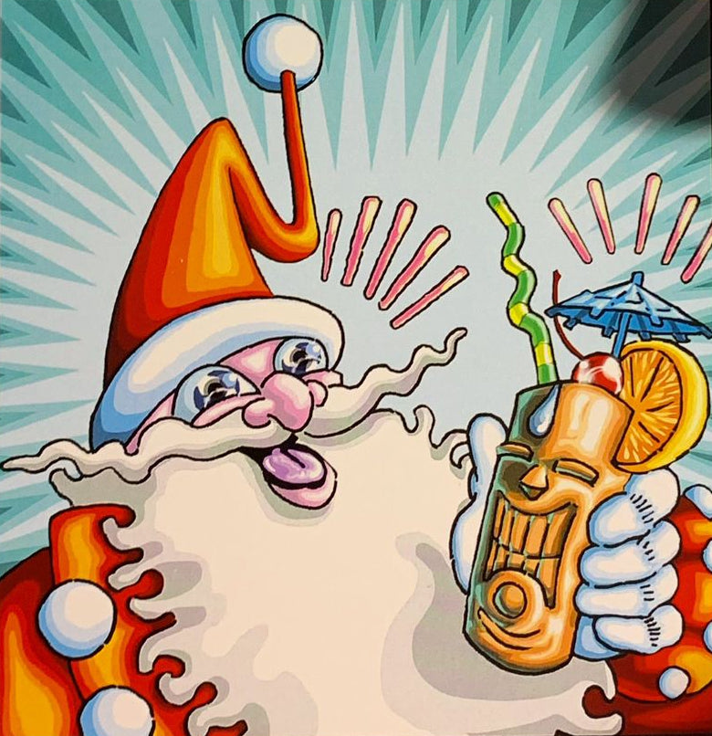 Lucky Santa - Original Holiday Art 2022 – Tiki Shark Art