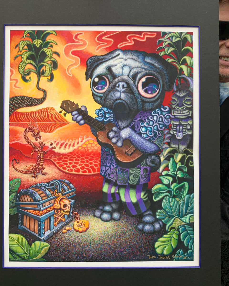 Tiki Dog Canvas Giclee | Lowbrow Artist Brad Parker - Tiki Shark – Tiki ...